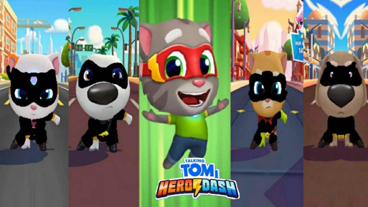 TALKING TOM HERO DASH -- ALL BLACK HERO CHARACTER CLASSIC RUN & SUPER ...
