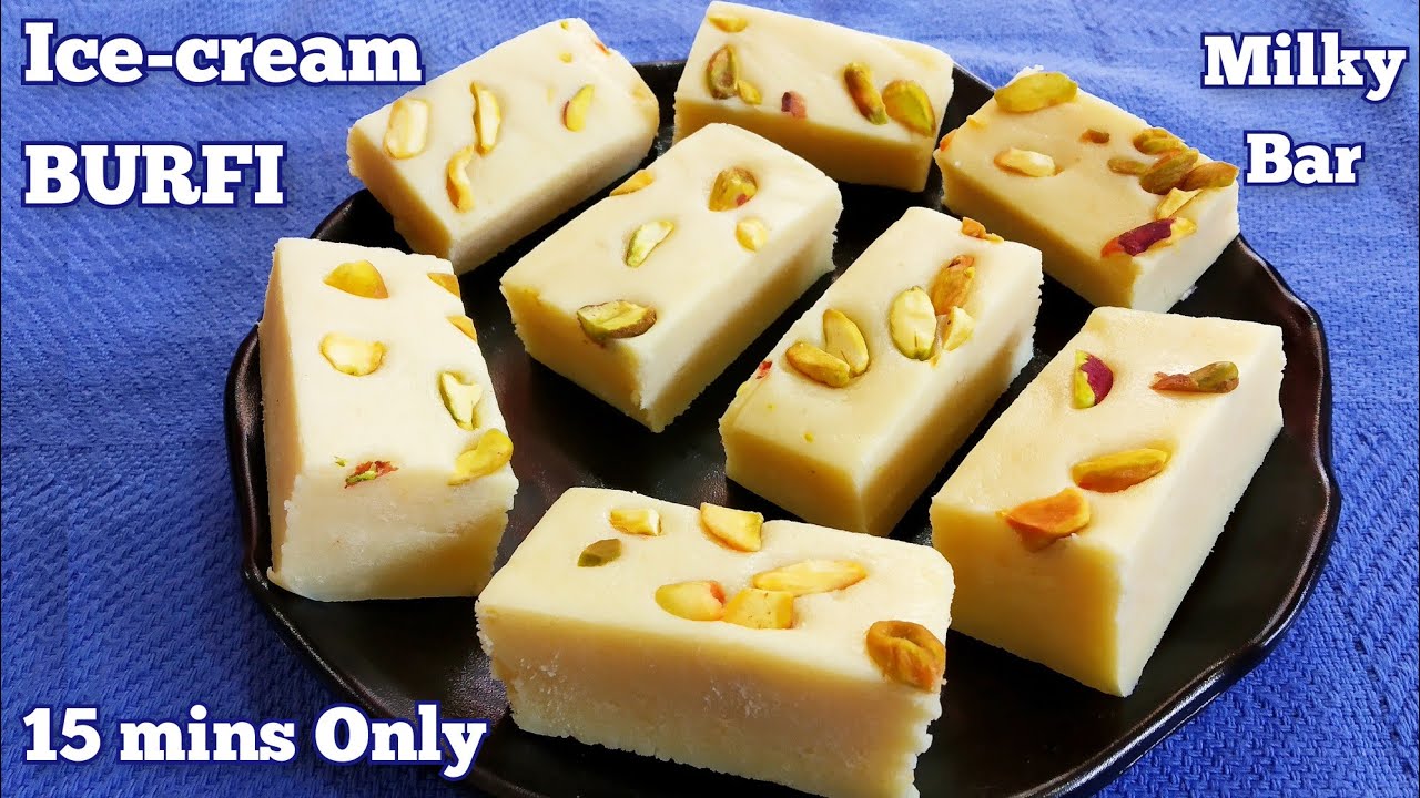 Quick Ice cream Burfi Recipe Milk Powder Recipe Burfi Recipe Vanilla ...