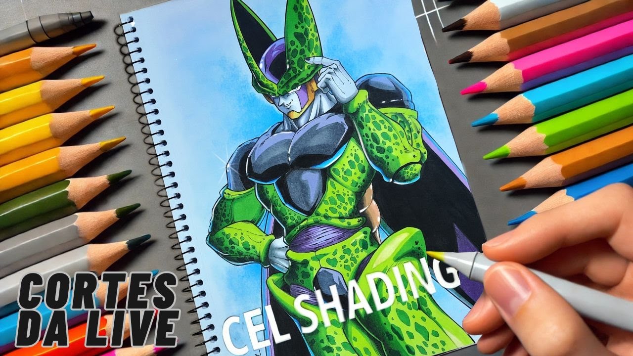 🎨 Colorindo o Cell de Dragon Ball com Cel Shading! CORTES DO NANO - YouTube