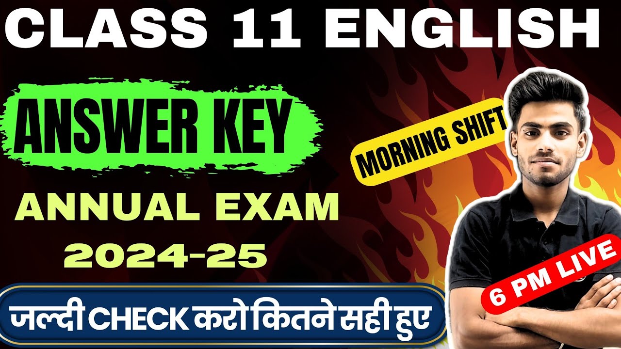Class 11 English Answer Key || Morning Shift | Class 11 English Meaning Shift Paper Solution ...
