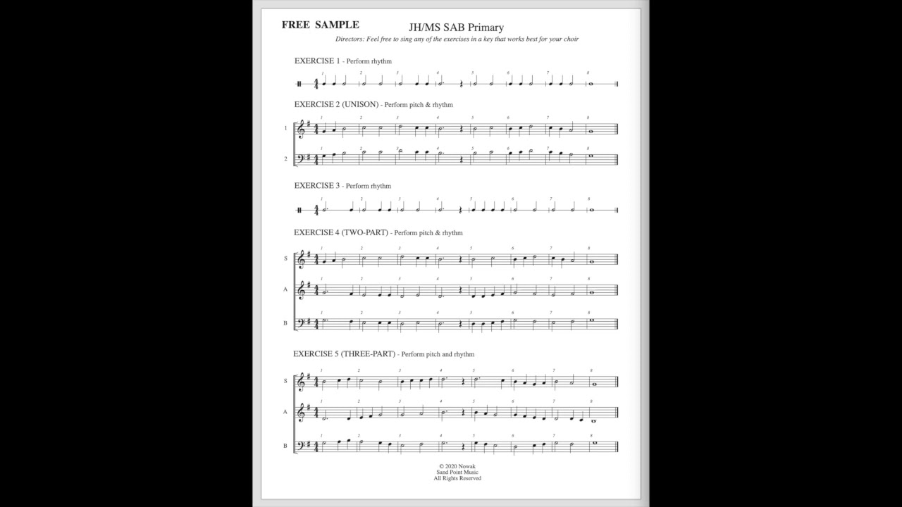 Sample Sight Reading Exercise - SAB - YouTube