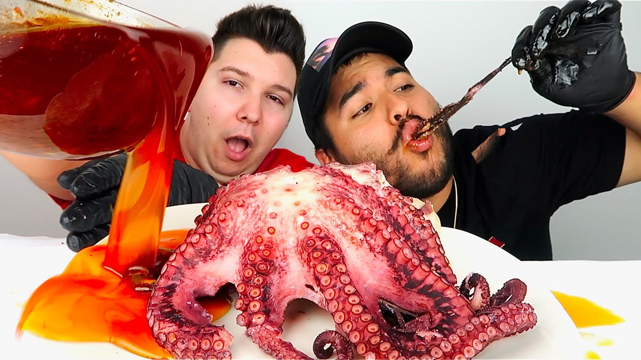 Whole Octopus DRIPPING In Blove's Sauce • MUKBANG - YouTube