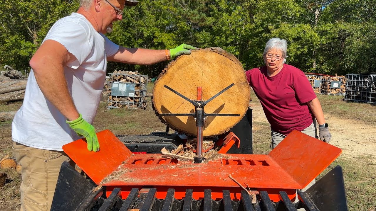 Stress Reliever and Fun #firewood #splitting @WolfeRidge - YouTube