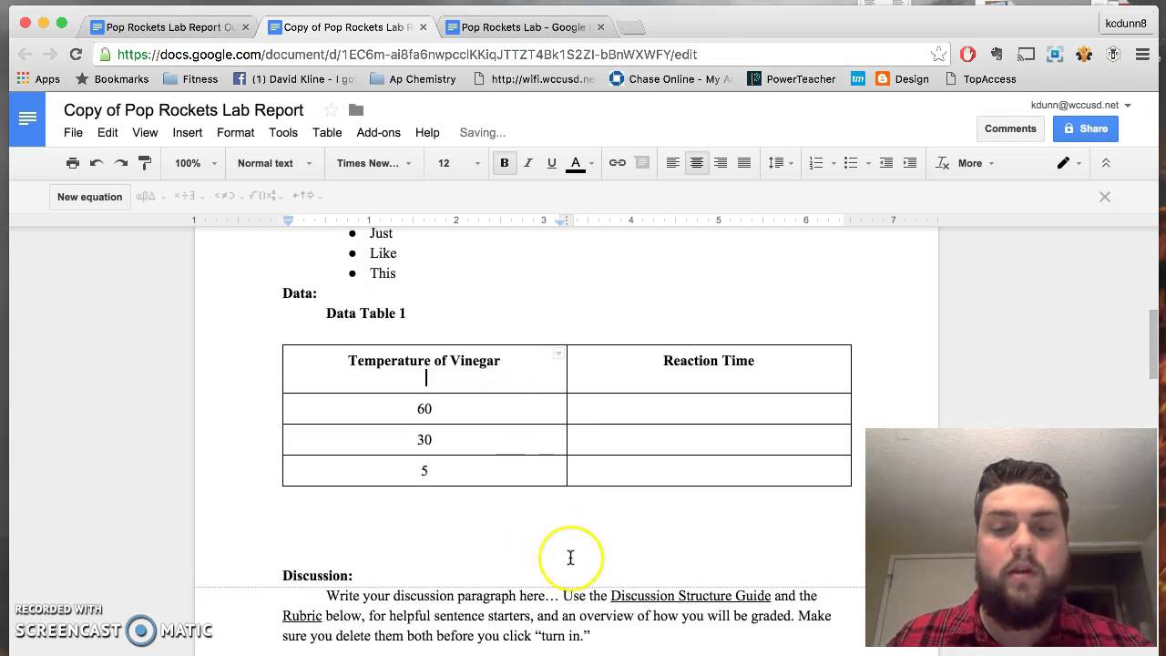 Lab Report Outline How to Make Tables - YouTube