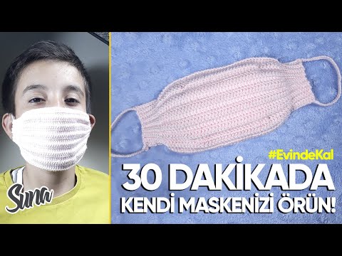 😷 30 DAKİKADA KENDİ MASKENİ KENDİN ÖR! 🦠 Evde Kolay Örgü Maske Yapımı | Crochet Mask Making