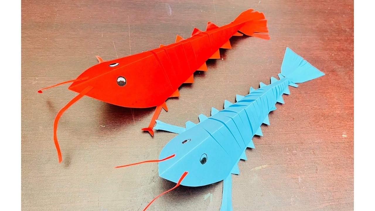 How To Make Paper Shrimp/ Origami/ Miniature - YouTube