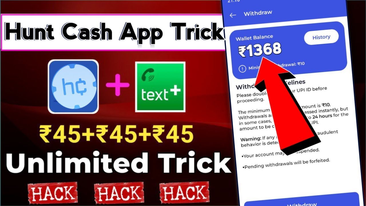 🔥Hunt Cash App Unlimited Trick | New Earning App Today | HuntCash App ...