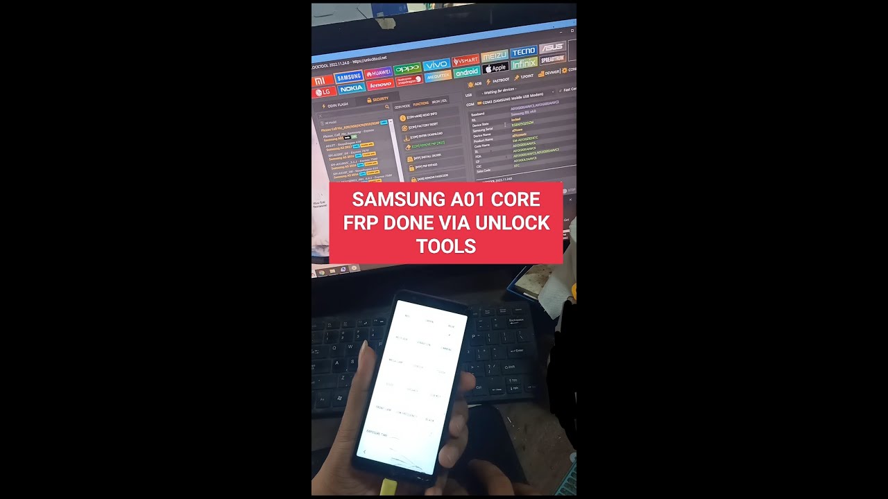 samsung galaxy a01 core frp done via unlock tools - YouTube