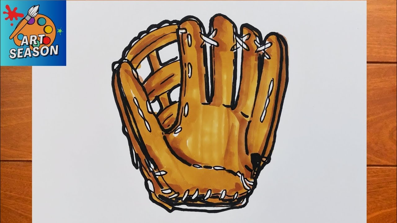 How to Draw a Baseball Glove Step by Step - YouTube