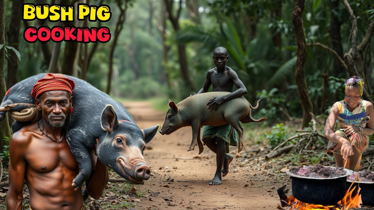 Real Jungle Life | Hadzabe tribe natural hunts and eats wild pig - YouTube