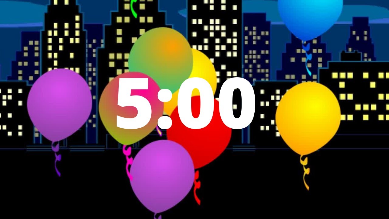 5 Minute Balloon Timer with Music | Soothing Lovers - YouTube