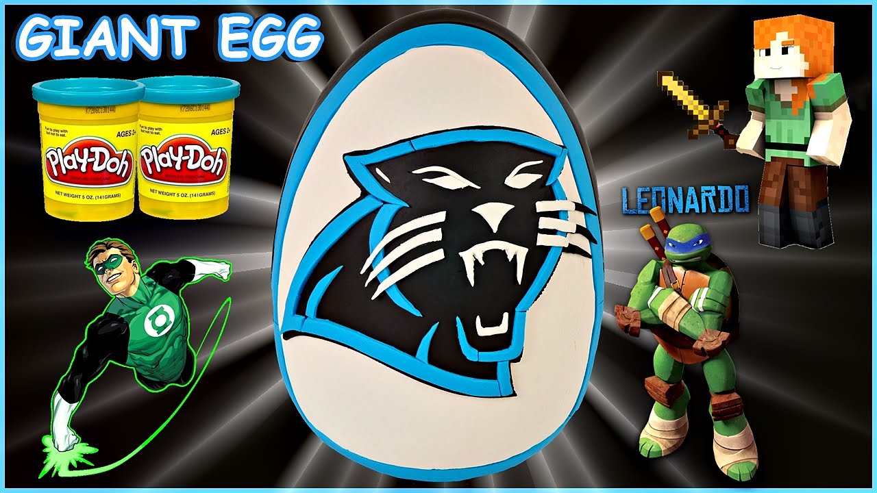 Giant Play Doh Surprise Egg NFL CAROLINA PANTHERS - YouTube
