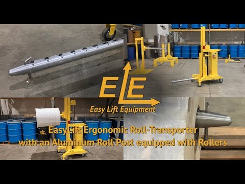 EasyLift EL Ergonomic Roll Transporter with Aluminum Roll Post with ...