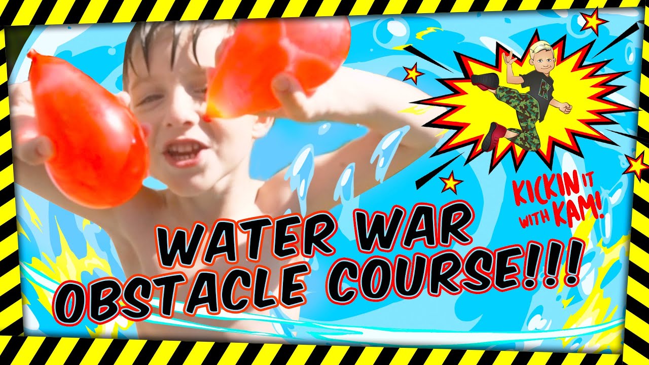 Funny Kids OBSTACLE COURSE Water War!! Kickin it With Kam! - YouTube