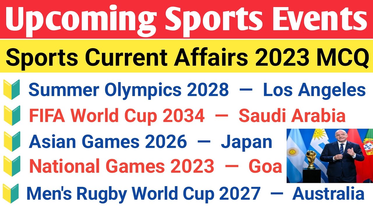 | Upcoming Sports Events Current Affairs | Upcoming Sports Events Gk ...