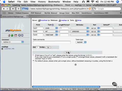 php Tutorial for Beginners 75 Using phpMyAdmin - YouTube