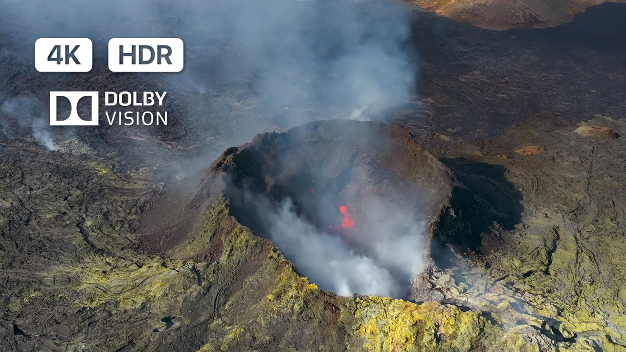 Inside the Active Icelandic Volcano: HDR 4k Drone Flight - YouTube