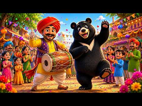 Kalu Madari Aaya | Kalu the Bear Charmer Has Come | Hindi Poem | Nursery Rhymes For Kids - Riya K...