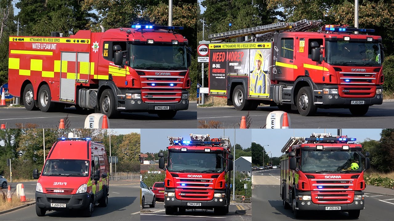 [RARE] Nottinghamshire Fire Engines, Foam Carrier & Command Unit ...