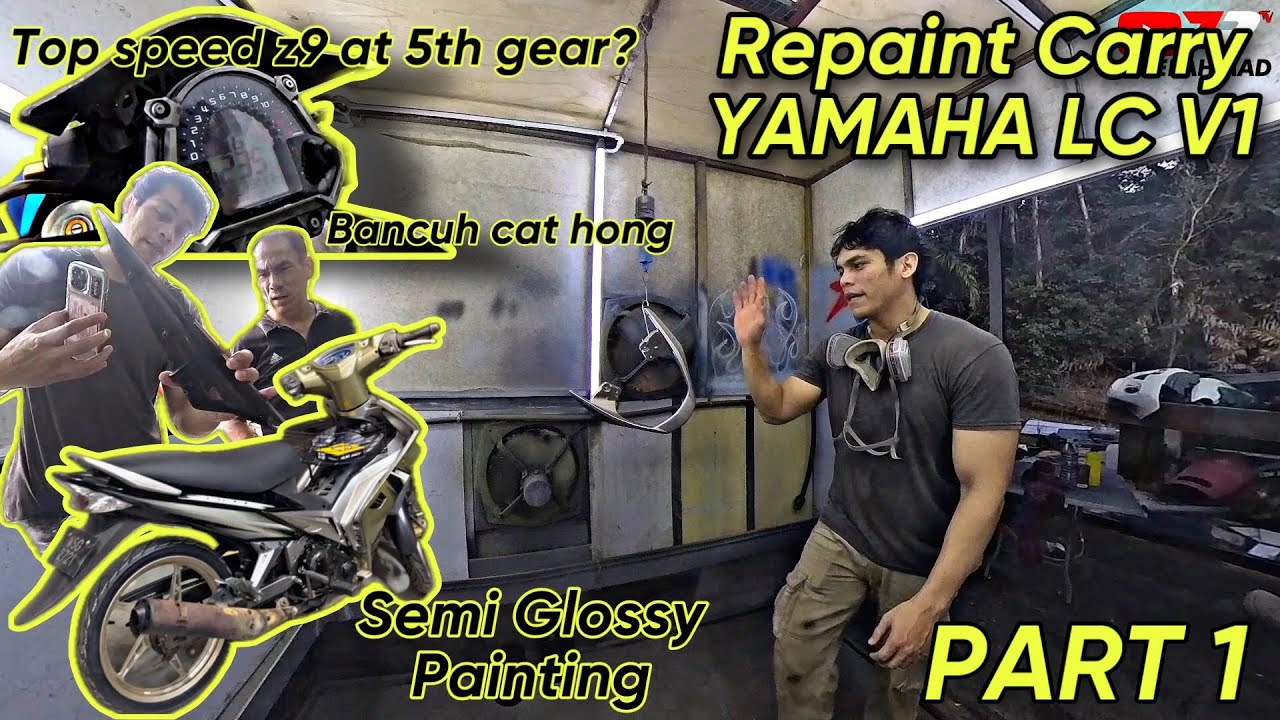 PLBT Repaint Rear Spoiler Yamaha LC V1, Bancuh Colour Superstar, Z900 ...