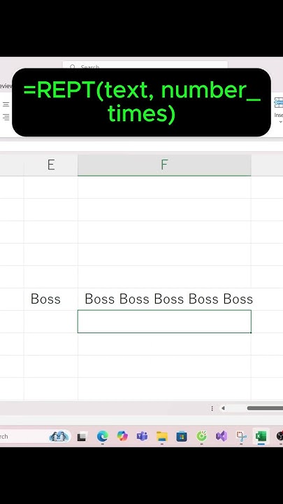 Repeat Text Instantly – Master the REPT Function in Excel!#ExcelTips #ExcelShorts #REPTFunction ...