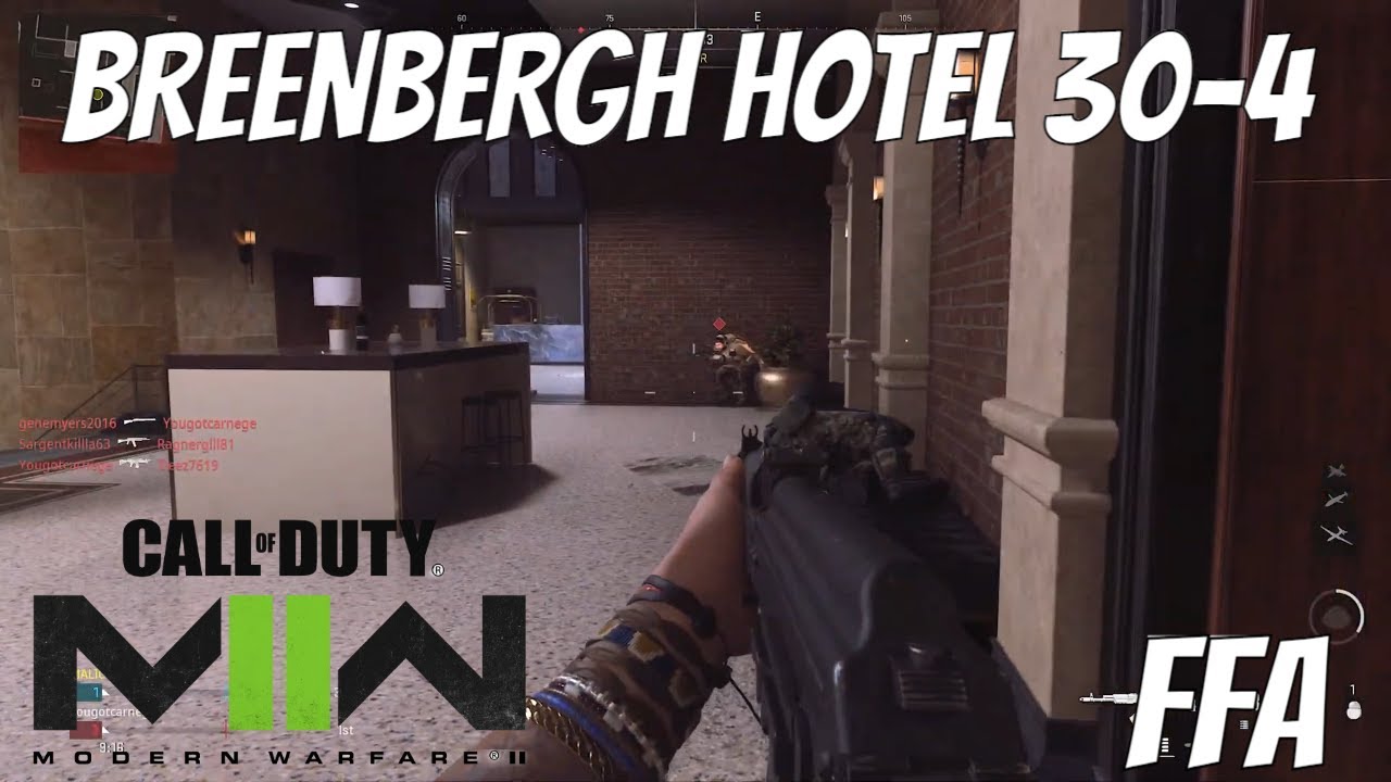 COD MODERN WARFARE 2 FREE FOR ALL ON BREENBERGH HOTEL 30-4 - YouTube