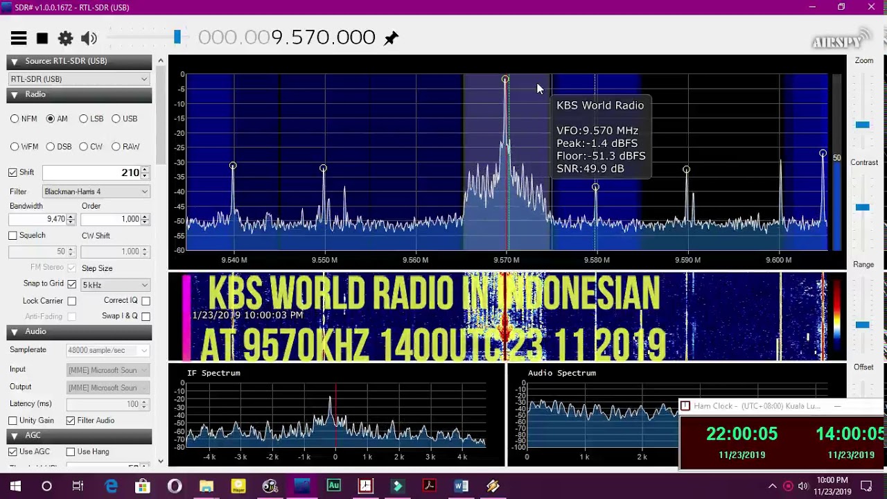 KBS World Radio in Indonesian at 9570KHz 1400UTC 23 11 2019 - YouTube