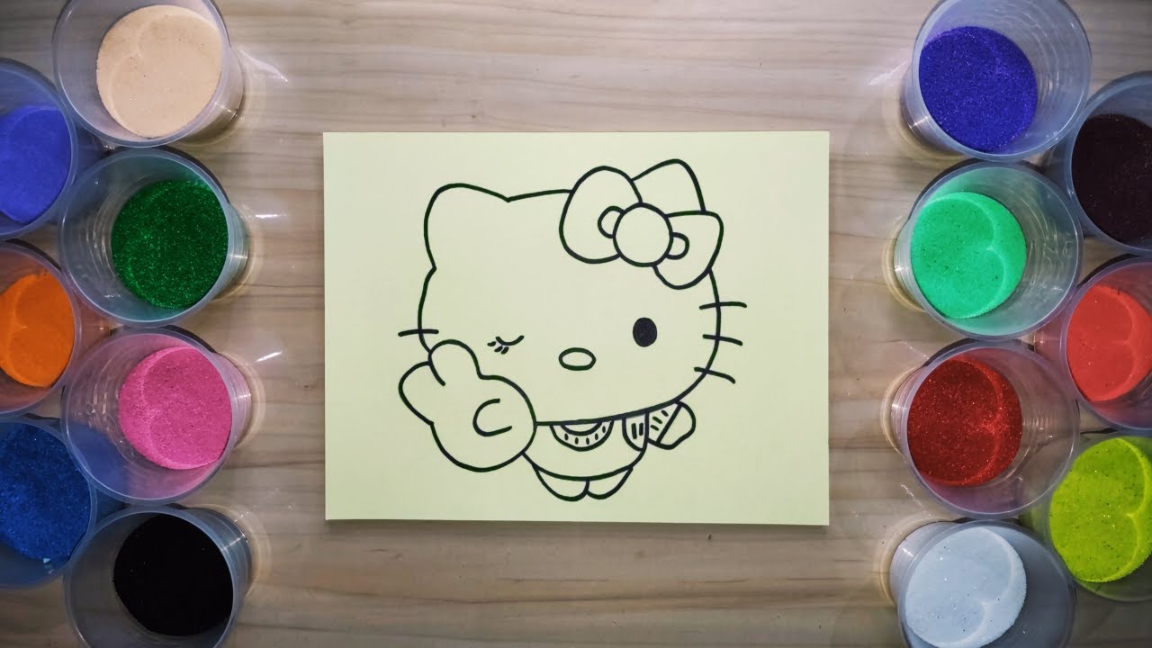 Cute Hello Kitty Sand Painting - YouTube