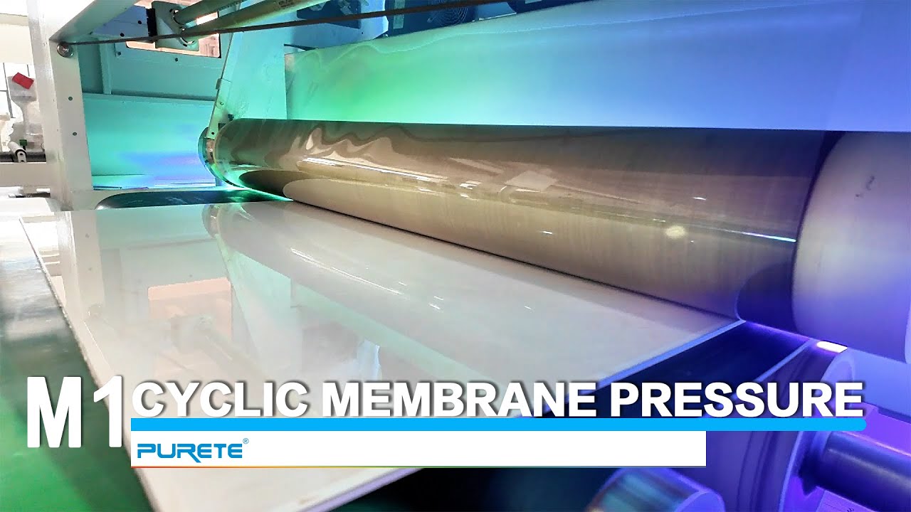 Machines for the application of cyclic membrane press finishes on wood ...