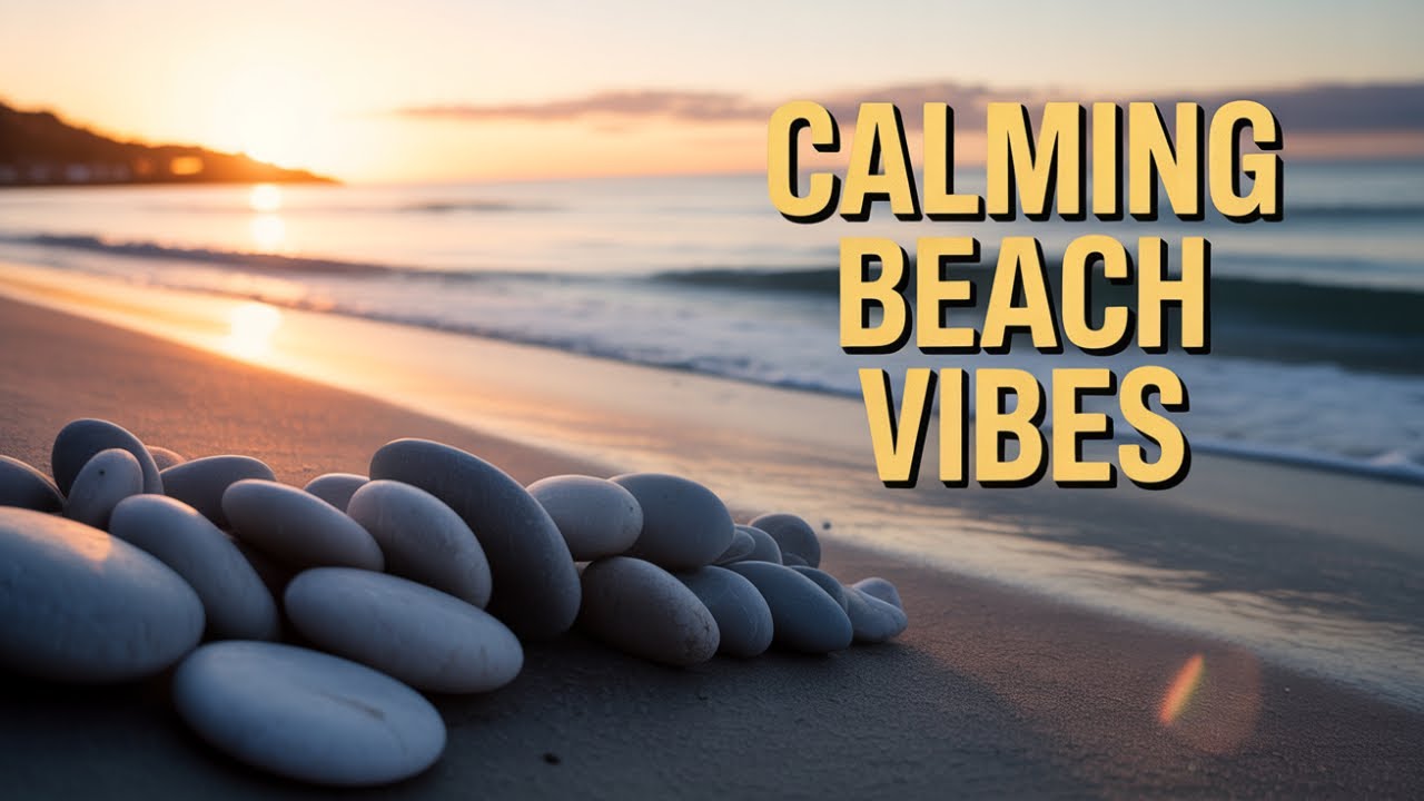 Relaxing BEACH SUNSET with Soothing WATER FLOW Sounds - YouTube