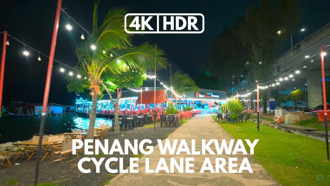 PENANG WALKWAY CYCLE LANE AREA | 11:00PM | BIKE RIDE | BAYAN LEPAS | PENANG | 4K-HDR | SONY ZV ...