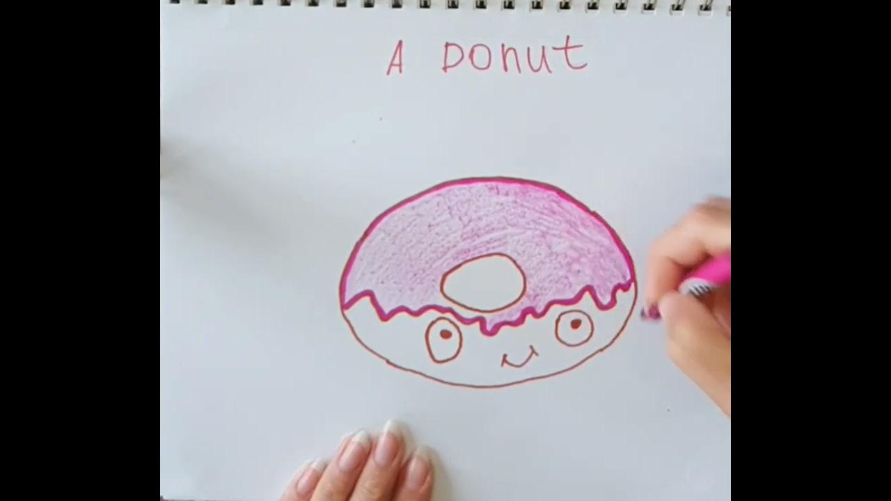A DONUT Drawing, Painting for kids.colors art step by step - YouTube