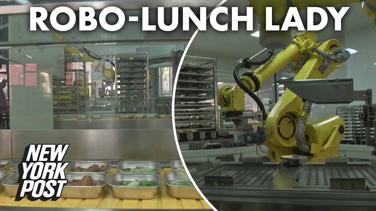 Robot lunch lady serves contactless school meals | New York Post - YouTube