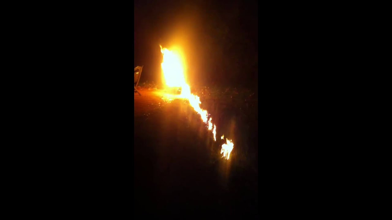 Gas Trail to Fire Pit - YouTube