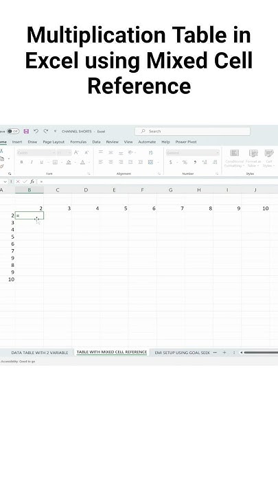 Excel: Build Multiplication Table using Mixed Cell Reference #shorts #excel #hindi #tutorial ...