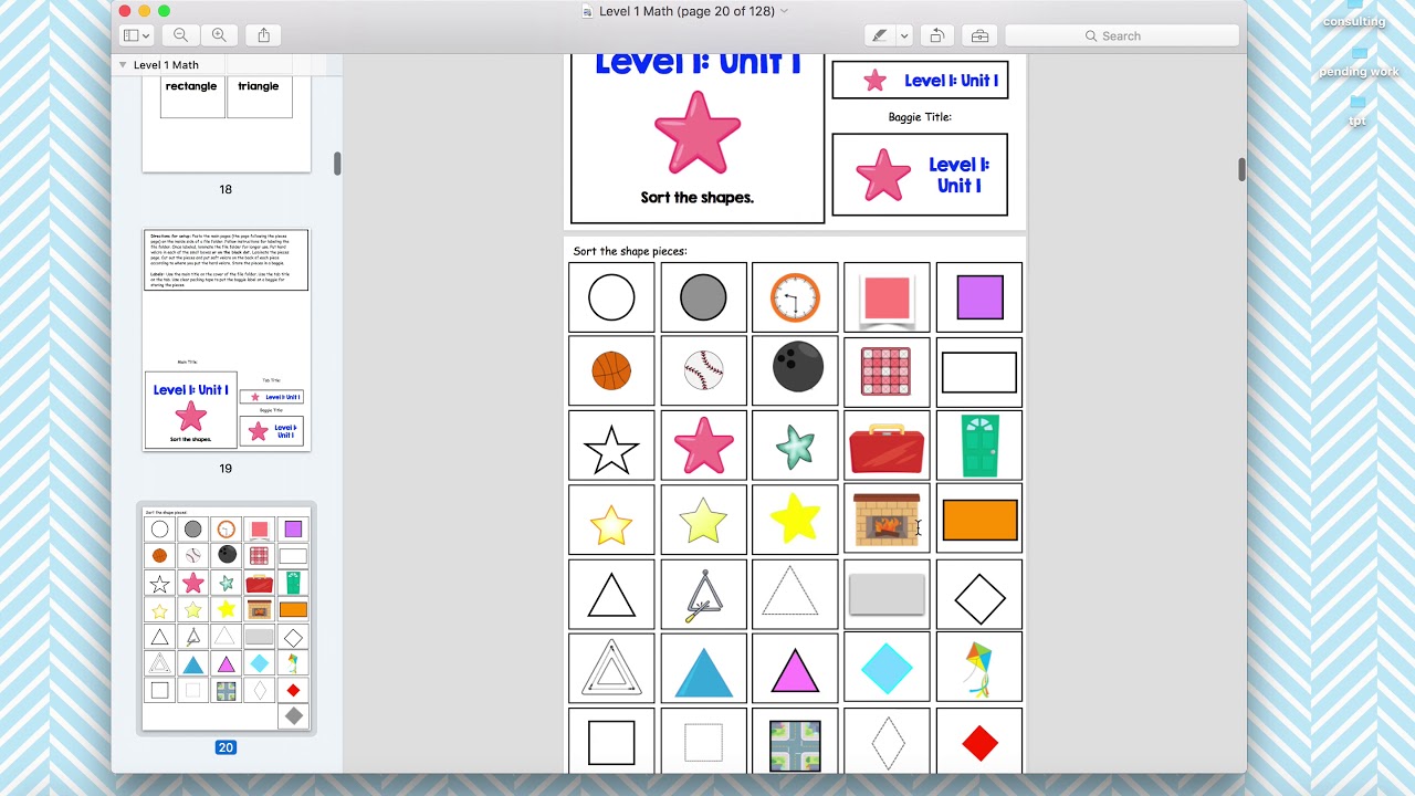 Product Preview - Math Leveled Daily Curriuclum Level 1 File Folder ...