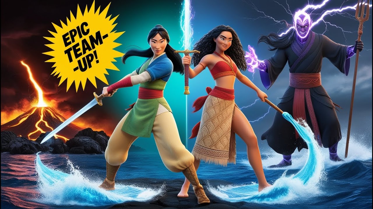 Moana and Mulan Unite: Epic Battle Against the Dark Sorcerer - YouTube