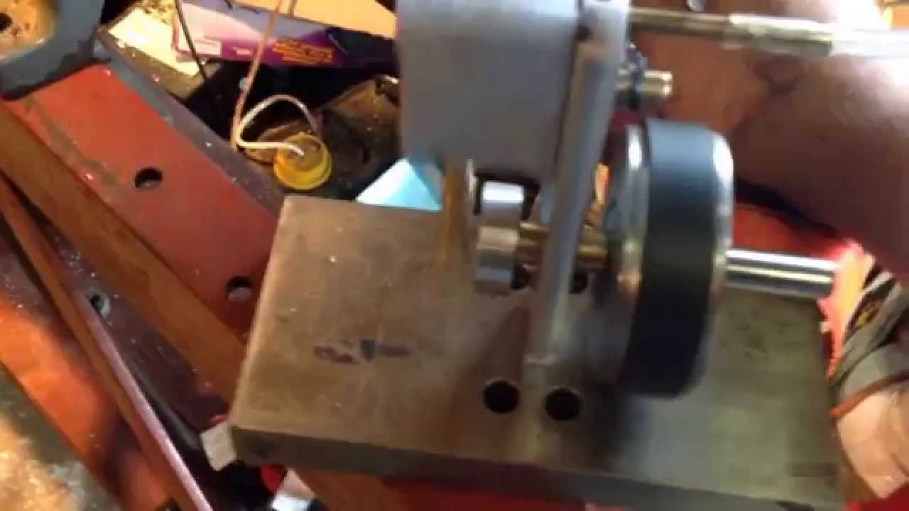 Wobbler steam engine with a unique flywheel, my first build. - YouTube