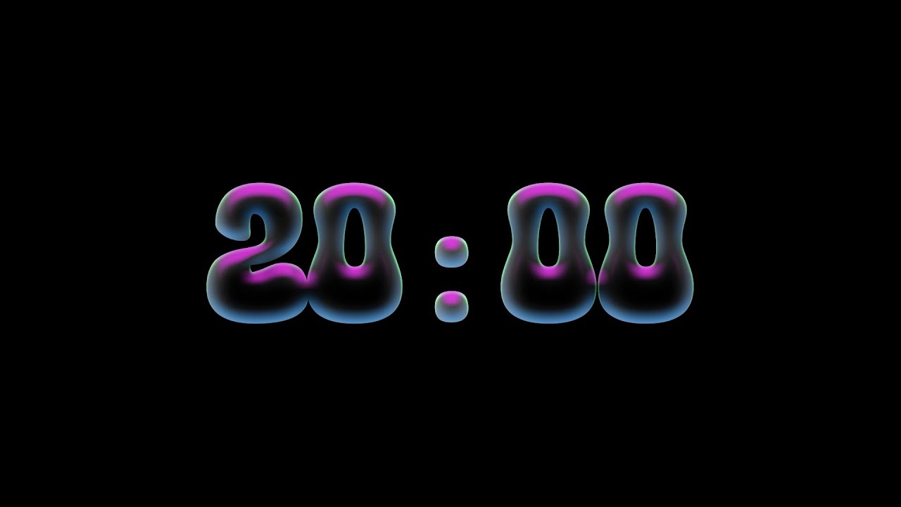 20 minutes Countdown Timer | Bubble Version - YouTube