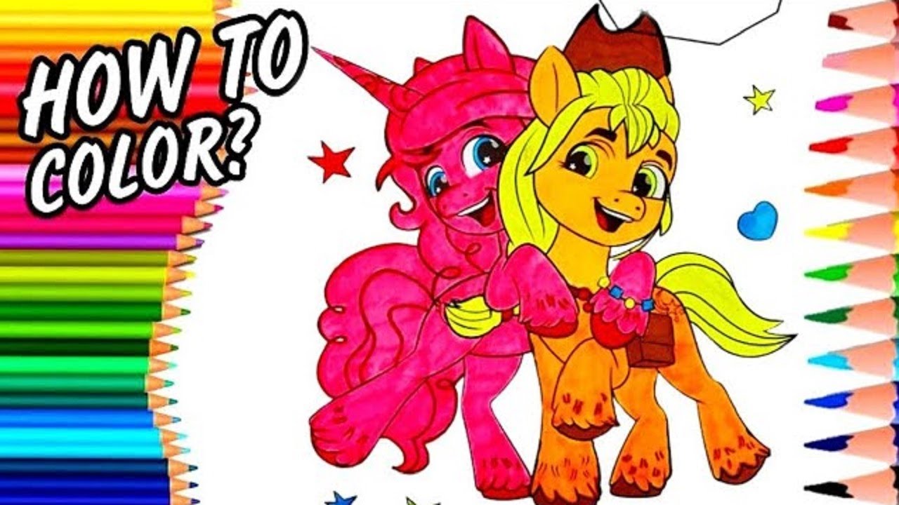 How to color Sunny and Izzy as Apple Jack and Pinkie Pie / Coloring ...
