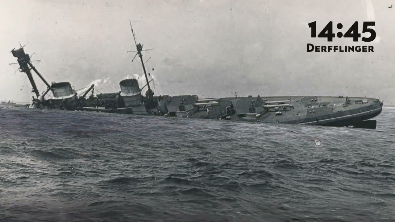 SMS Derfflinger sinking - YouTube