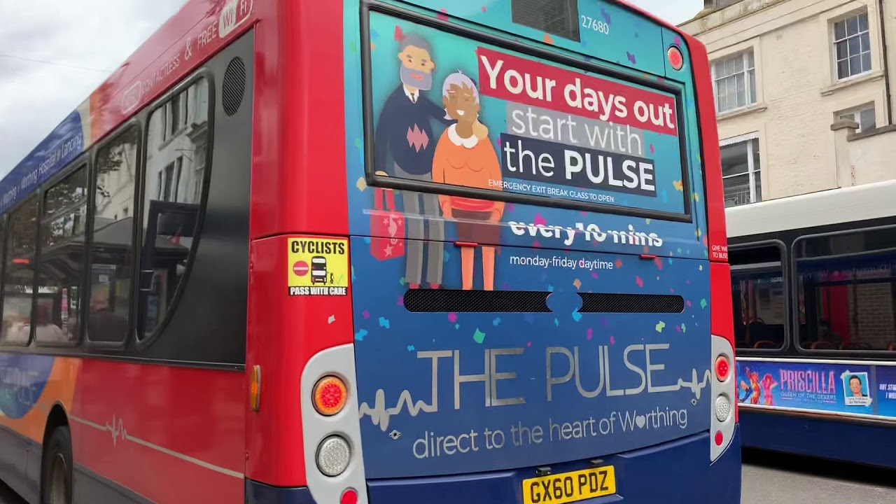 Stagecoach Bus Route Pulse Arriving Into Worthing Town Centre - YouTube