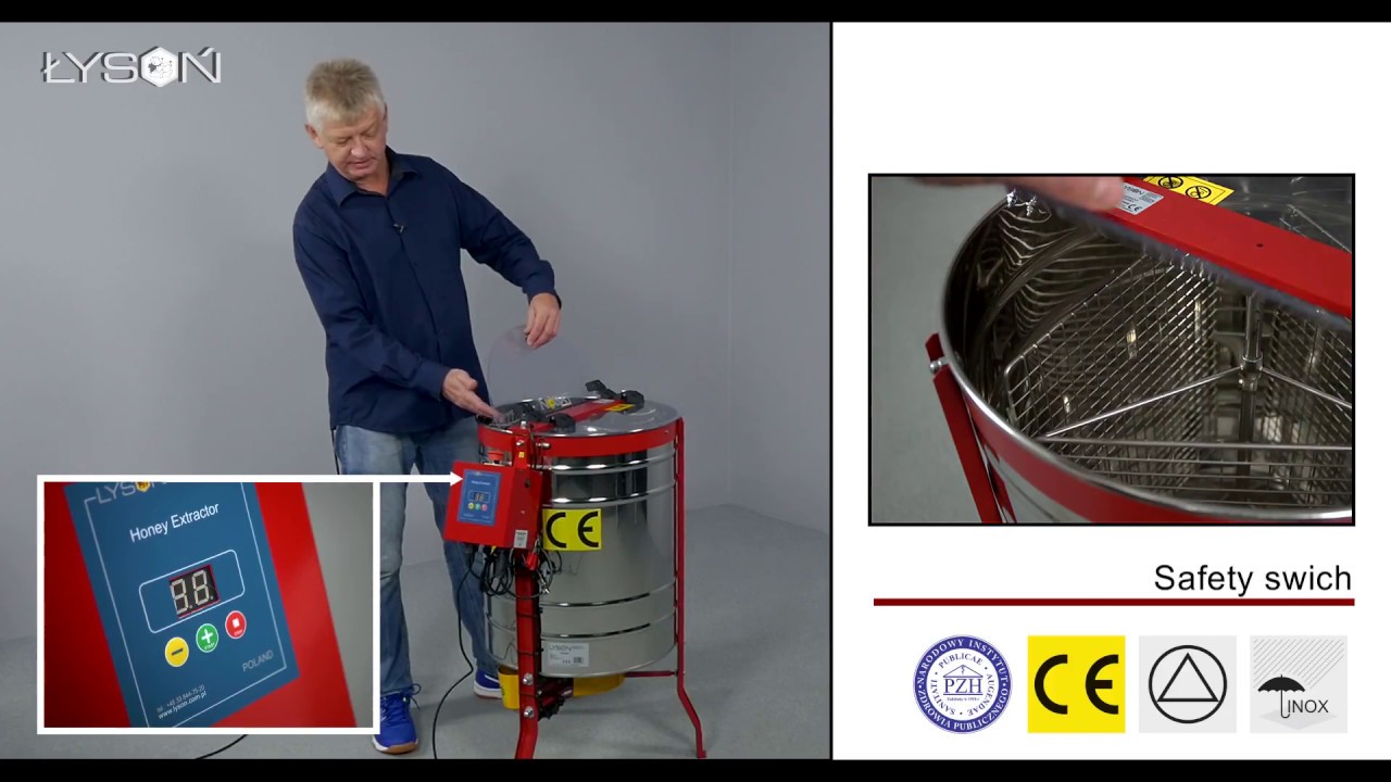 Tangential honey extractor 3-frame electric drive CLASSIC - YouTube