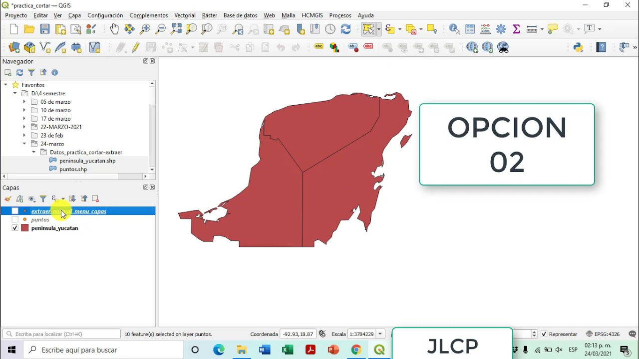 QGIS BASICO 10 geoproceso CORTAR y formas de extraer - YouTube