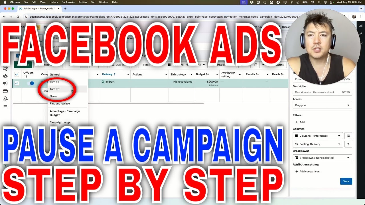 How To Pause A Facebook Ads Campaign🔴 - YouTube