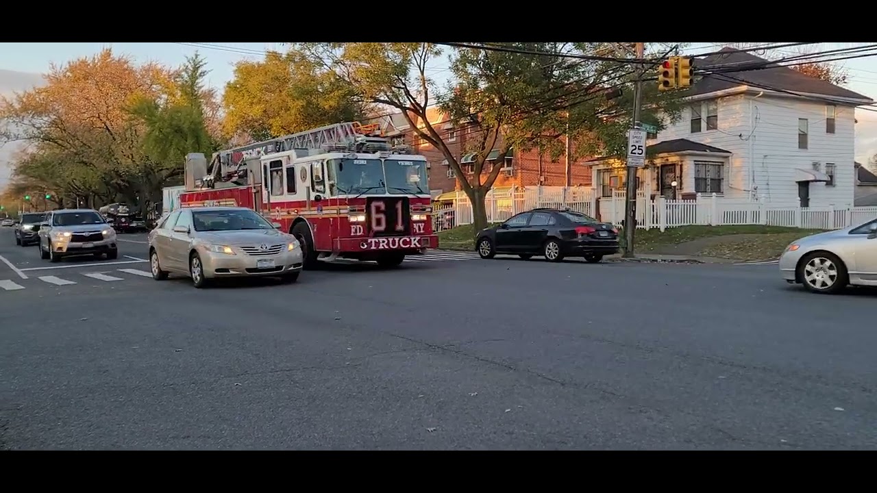 FDNY Ladder 61 Passing By On Baychester Ave In Woodlawn, The Bronx, New ...