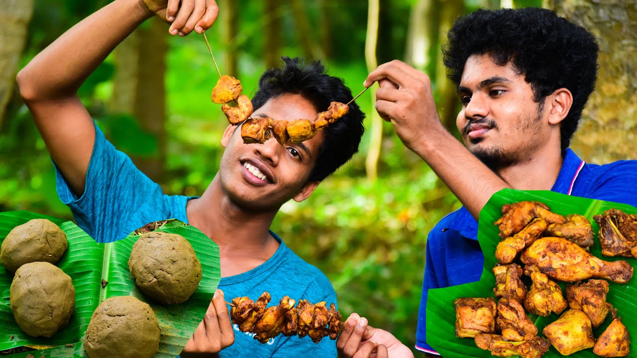Primitive Technology Chicken Heart Grill Food in The Nature Village ...