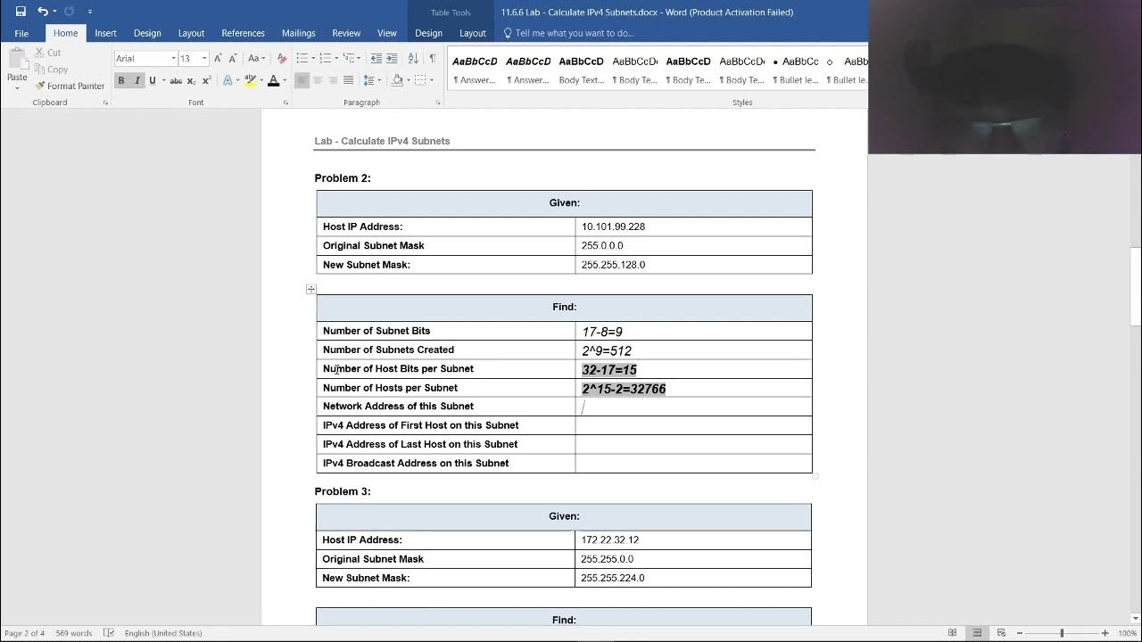 Lab 11 6 6 Calculate Ipv4 Subnets Youtube