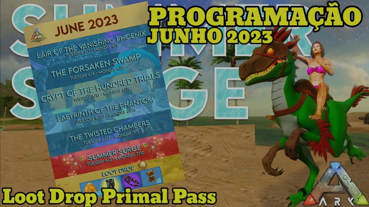 PROGRAMAÇÃO DE JUNHO 2023 DO ARK MOBILE: MASMORRAS, LOOT DROP PRIMAL ...
