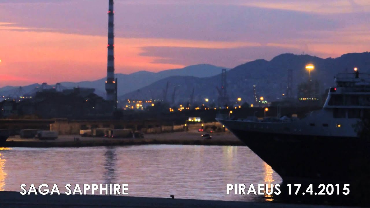 SAGA SAPPHIRE departure from Piraeus Port - YouTube